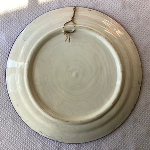 Vintage Hand Made Ceramic Wall Hanger Charger, Floral Design, 12 3/8” W ...
