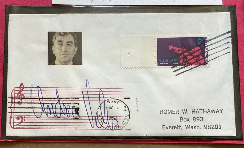 Velis Andrea American Opera Singer Autograph, on Post Marked Envelope ...