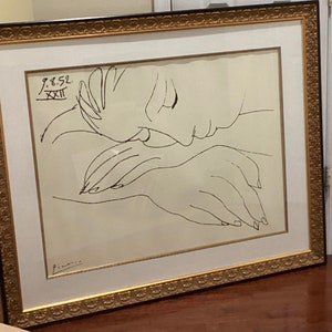Pick-up Only Huge VTG Lithograph by Pablo Picasso, Woman Resting ...