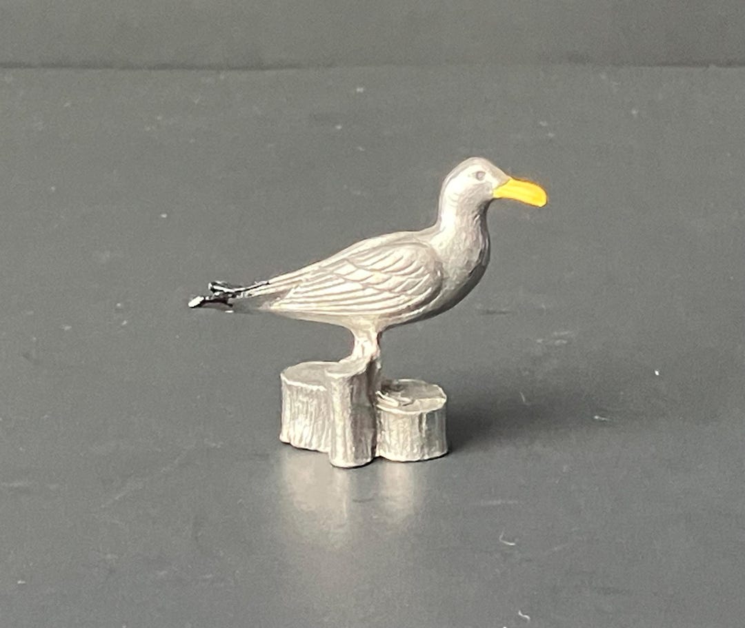 Vintage Miniature Pewter Seagull Figurine, Unmarked, 1” X 1 3/8 ...