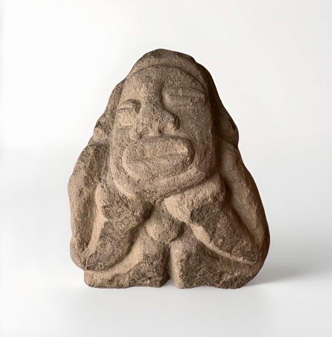 Large Heavy Pre-columbian Aztec Stone Carving Sculpture, 17.6 Lbs, 10 1 ...