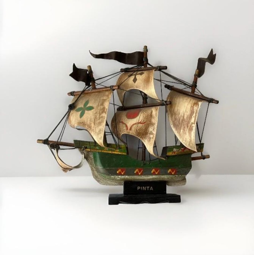 VTG Model Pinta Wooden Sail Boat (christopher Columbus Ship), 9 3/4" L ...