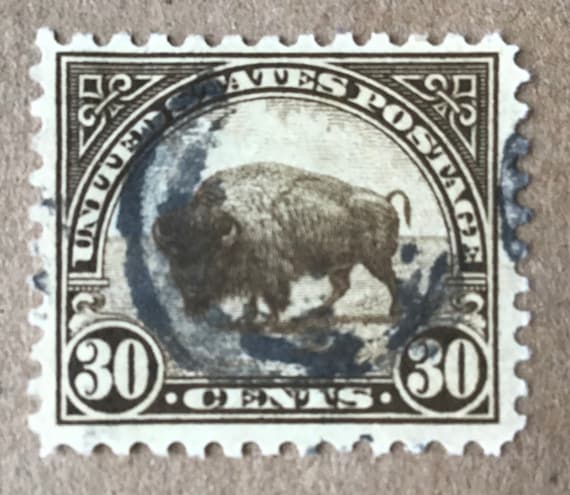 Buffalo Stamp Deep Red Stamps America Buffalo Rubber Cling Stamp