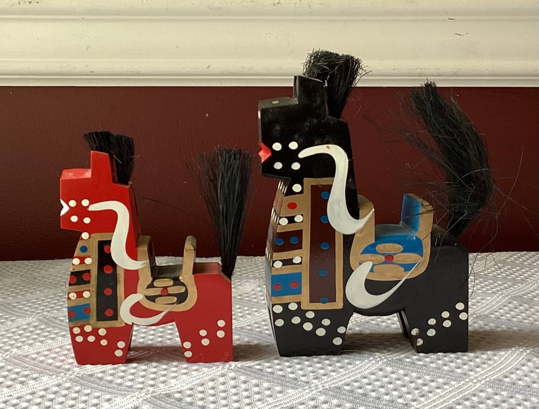 Lot of 2 VTG Chagu Mako Umakko Wooden Horse Japanese Dolls - Etsy