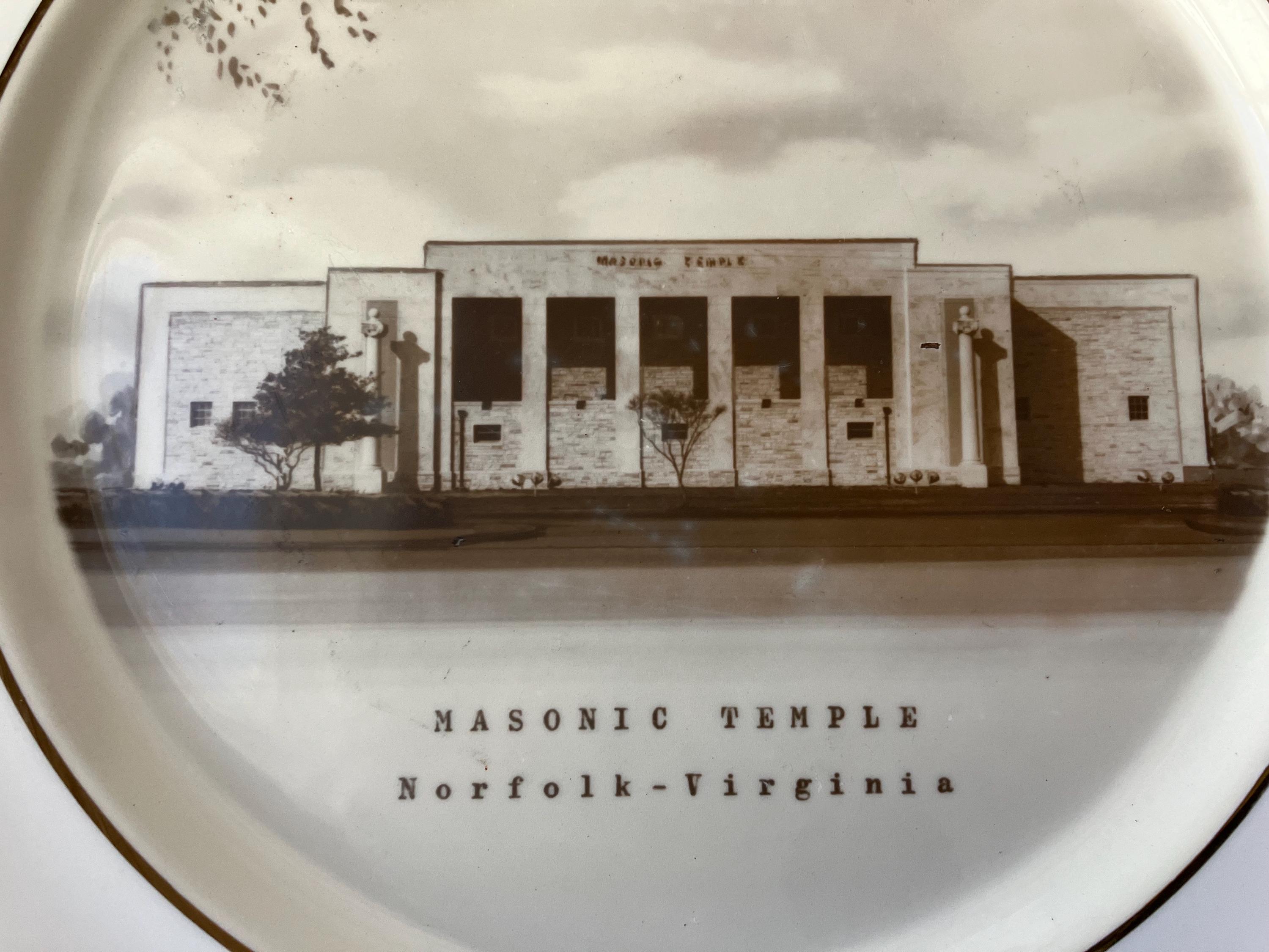 Masonic Temple Norfolk, Virginia Porcelain Plate, Fotoware, Preston ...