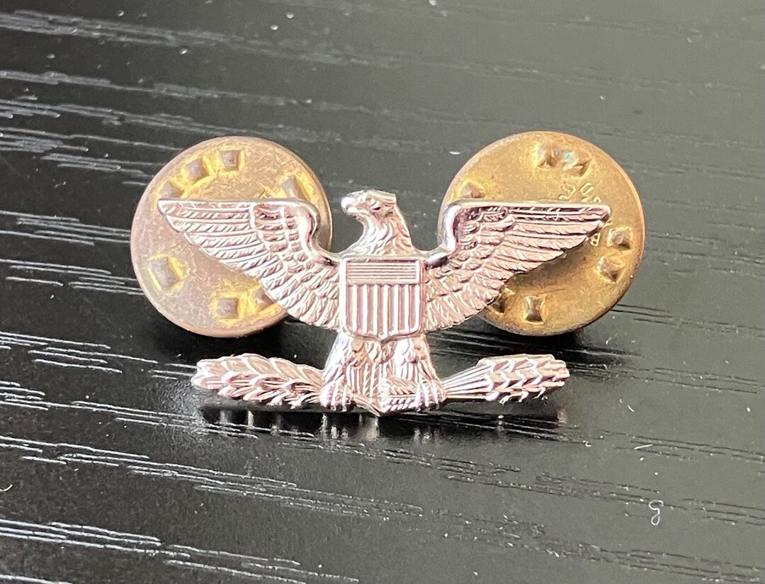 Vintage U.S. Army Colonel Rank Insignia 1/20 Silver Filled Pin - Etsy
