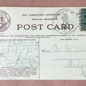 1907 United States 1 Cent Postage Stamp on Post Card - Etsy
