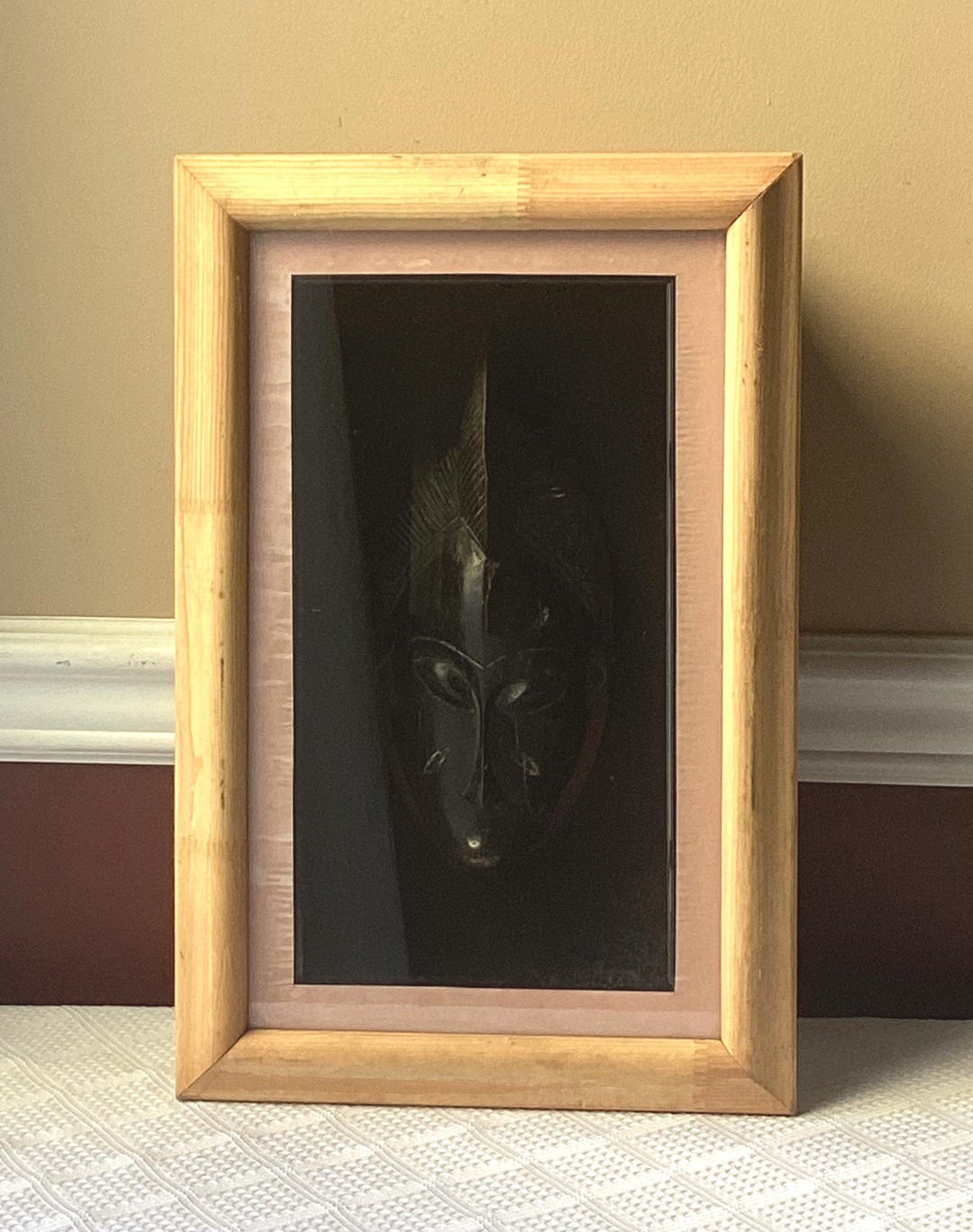 Vintage African Wooden Mask in Handmade Wooden Shadow Box - Etsy