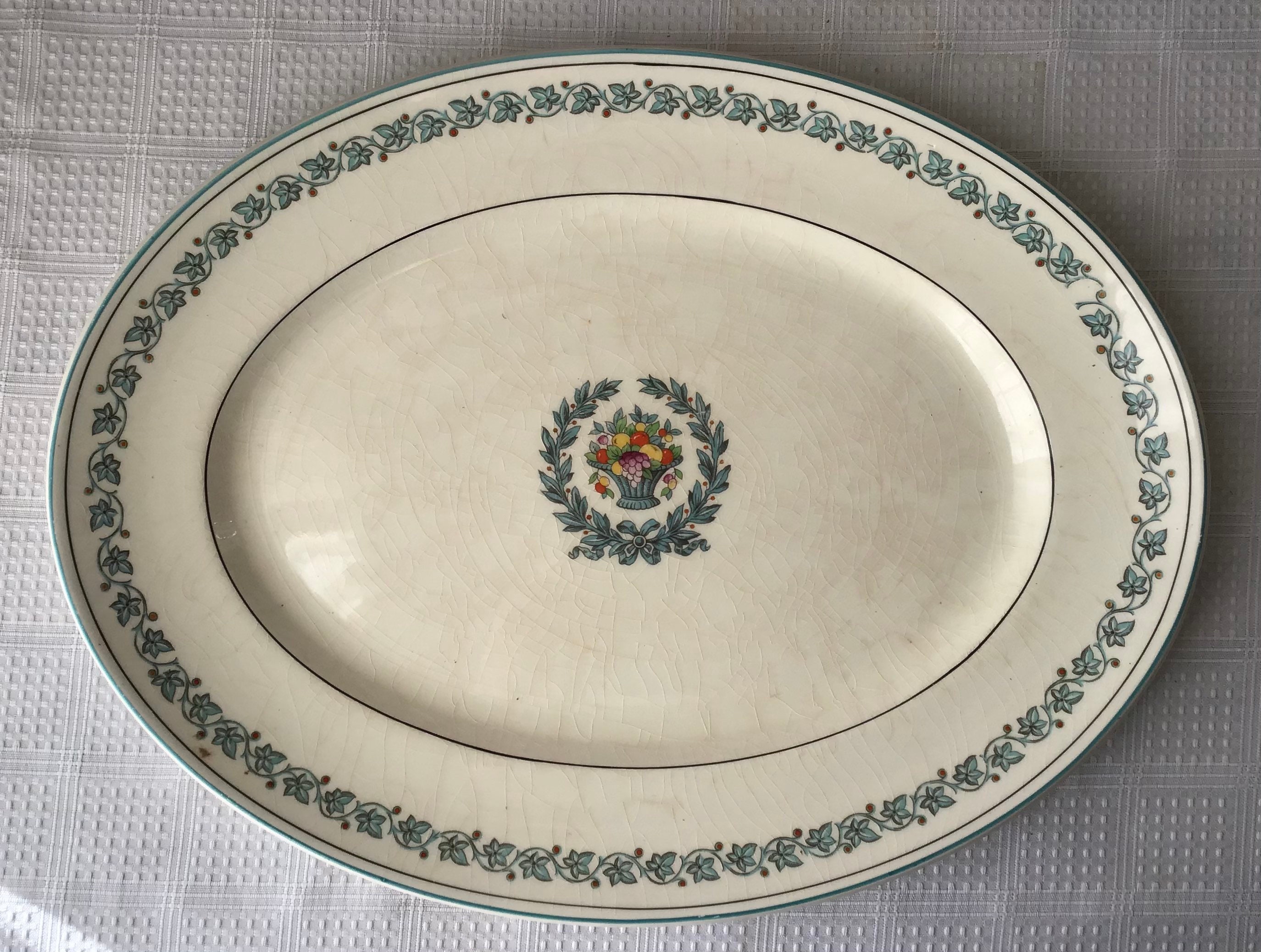 Large Antique Myott Staffordshire, England Porcelain Platter, 16"x 12 ...