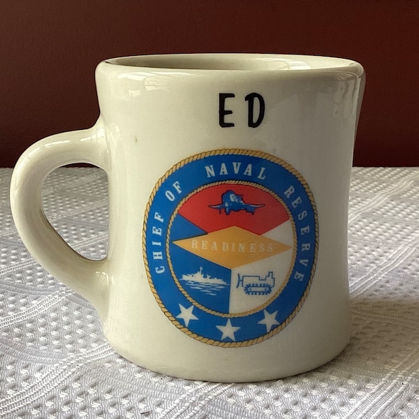 Navy Coffee Mug Vintage - Etsy