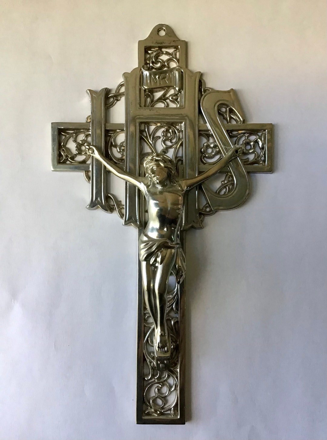 Vintage Silver-color Metal Crucifix, 9 1/2” X 5 1/4” - Etsy
