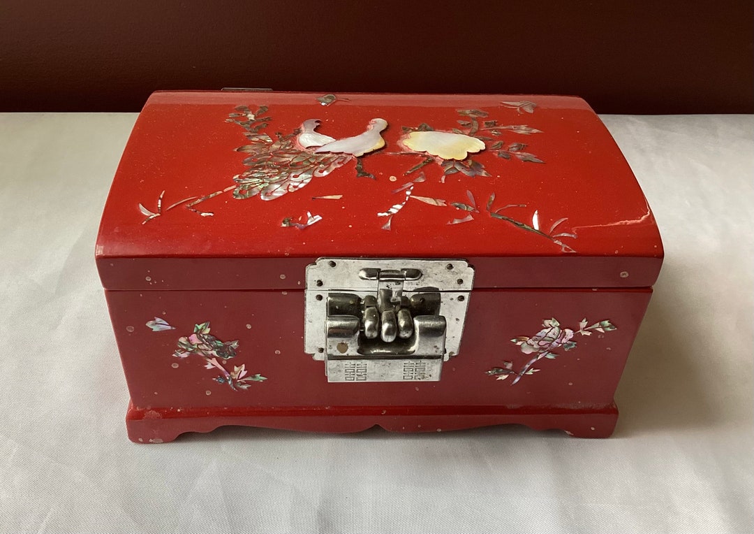 VTG Lacquer Box With Mother of Pearl, Minister of Communications Korea, 1969 - Etsy