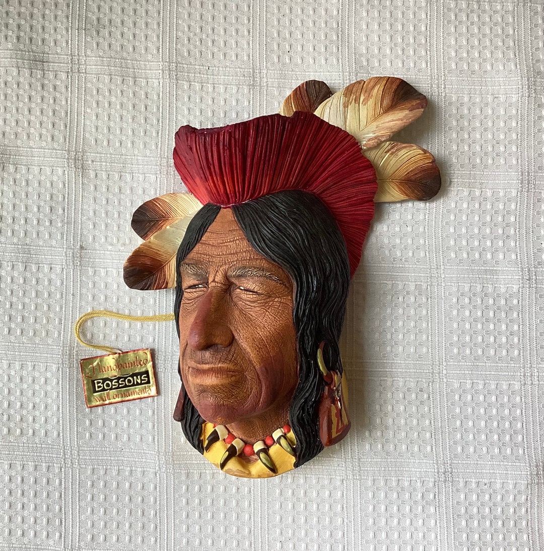 VTG Imagical Models Bossons Wall Ornament, Shawnee Chief Tecumseh ...
