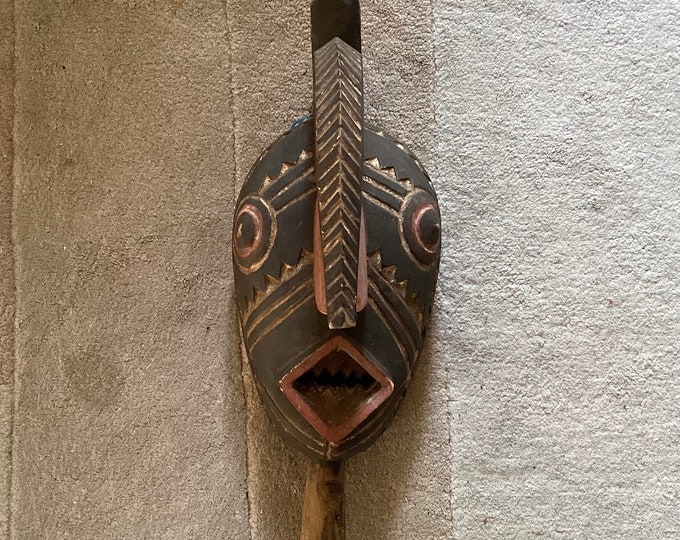 Vintage African Burkina Faso Bwa Style Carved Wooden Mask, 18 1/2" T - Etsy
