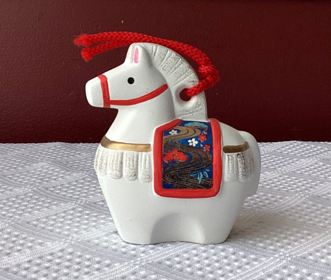 Vintage Japanese Chagu Mako Umakko Ceramic Horse Doll/rattle, 3 3/4 T X ...