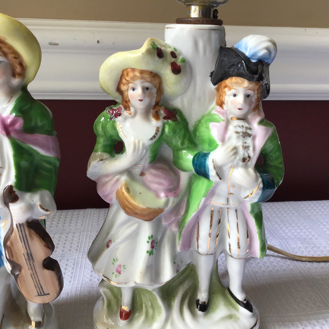 Lot of 2 Vintage Porcelain Victorian Style Lamp Bases One is | Etsy