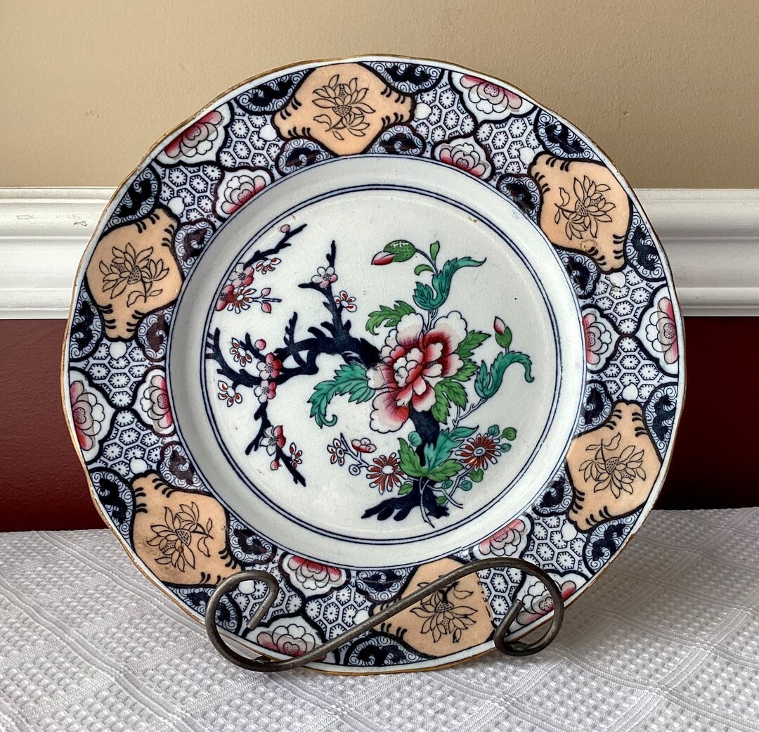19th C. PB & H (pinder Bourne and Hope) Porcelain Plate, Hindostan ...
