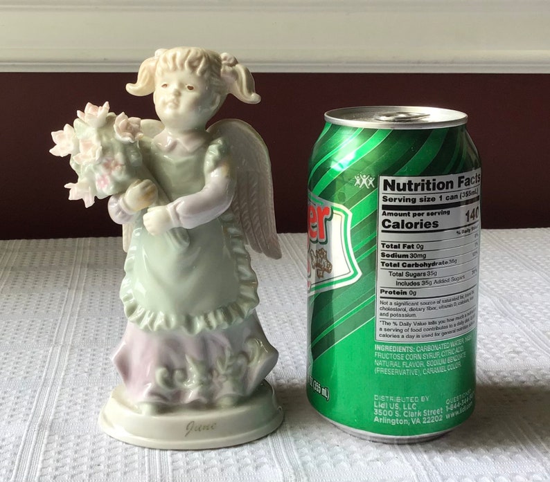 Vintage Russ “june” Porcelain Figurine, Girl Angel With Flowers - Etsy