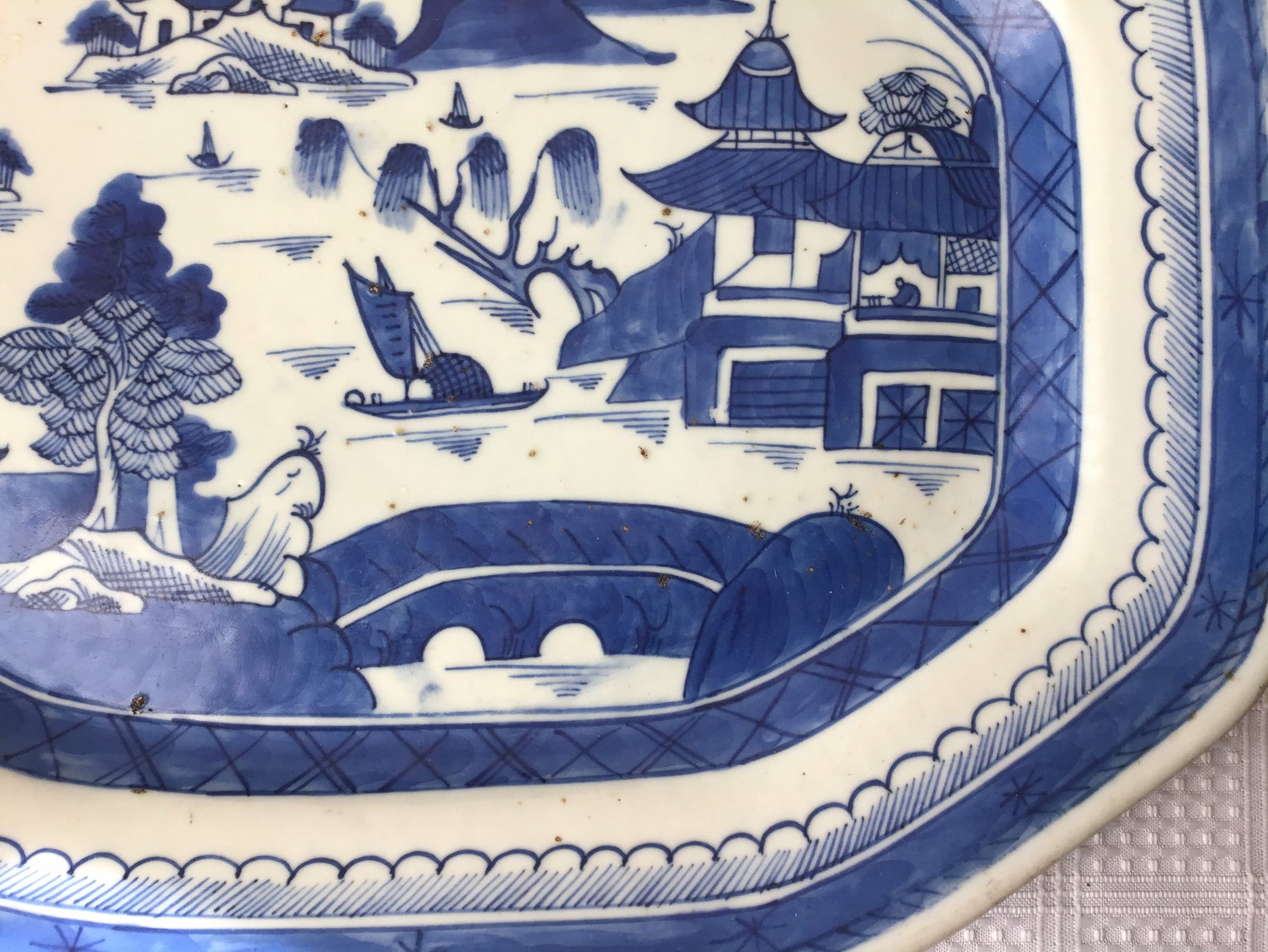 Large Antique 19th Century Chinese Porcelain Canton Platter | Etsy