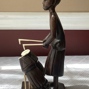 Vintage African Wooden Statue of a Drummer, 10” Tall - Etsy