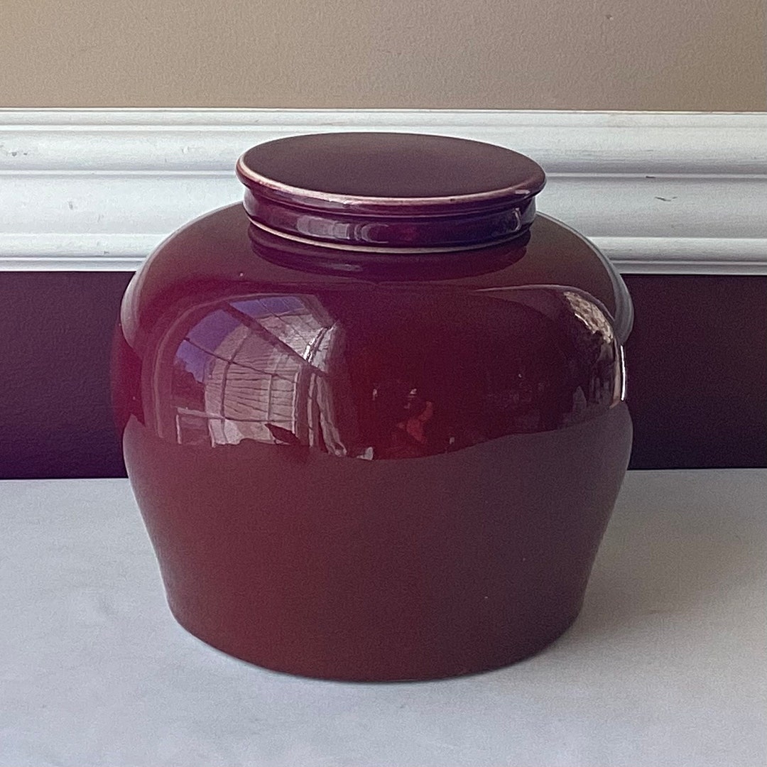 VTG Chinese Porcelain Flambé Jar/ Oxblood-style Jar, 7 1/2 X 7 1/2 ...
