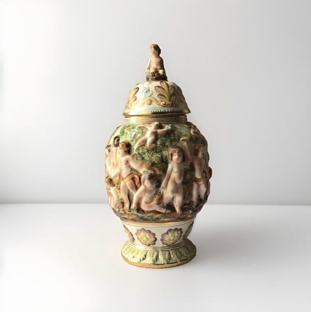 RARE XL Vintage Capodimonte Porcelain Urn, 17.5” Tall - Etsy