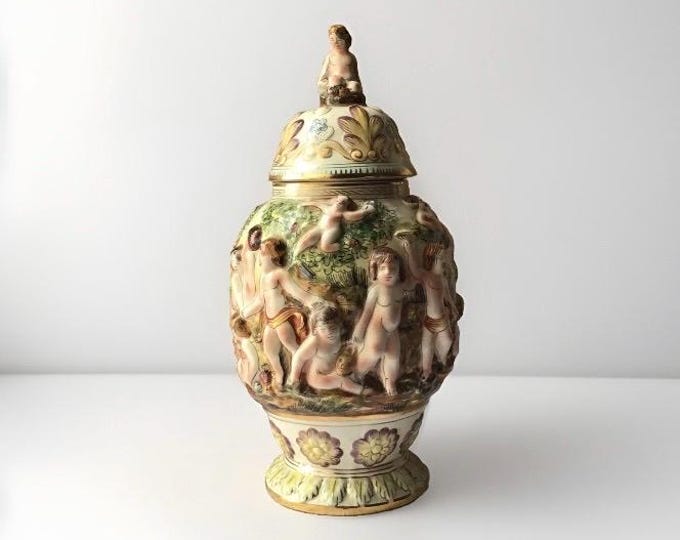 RARE XL Vintage Capodimonte Porcelain Urn, 17.5” Tall - Etsy