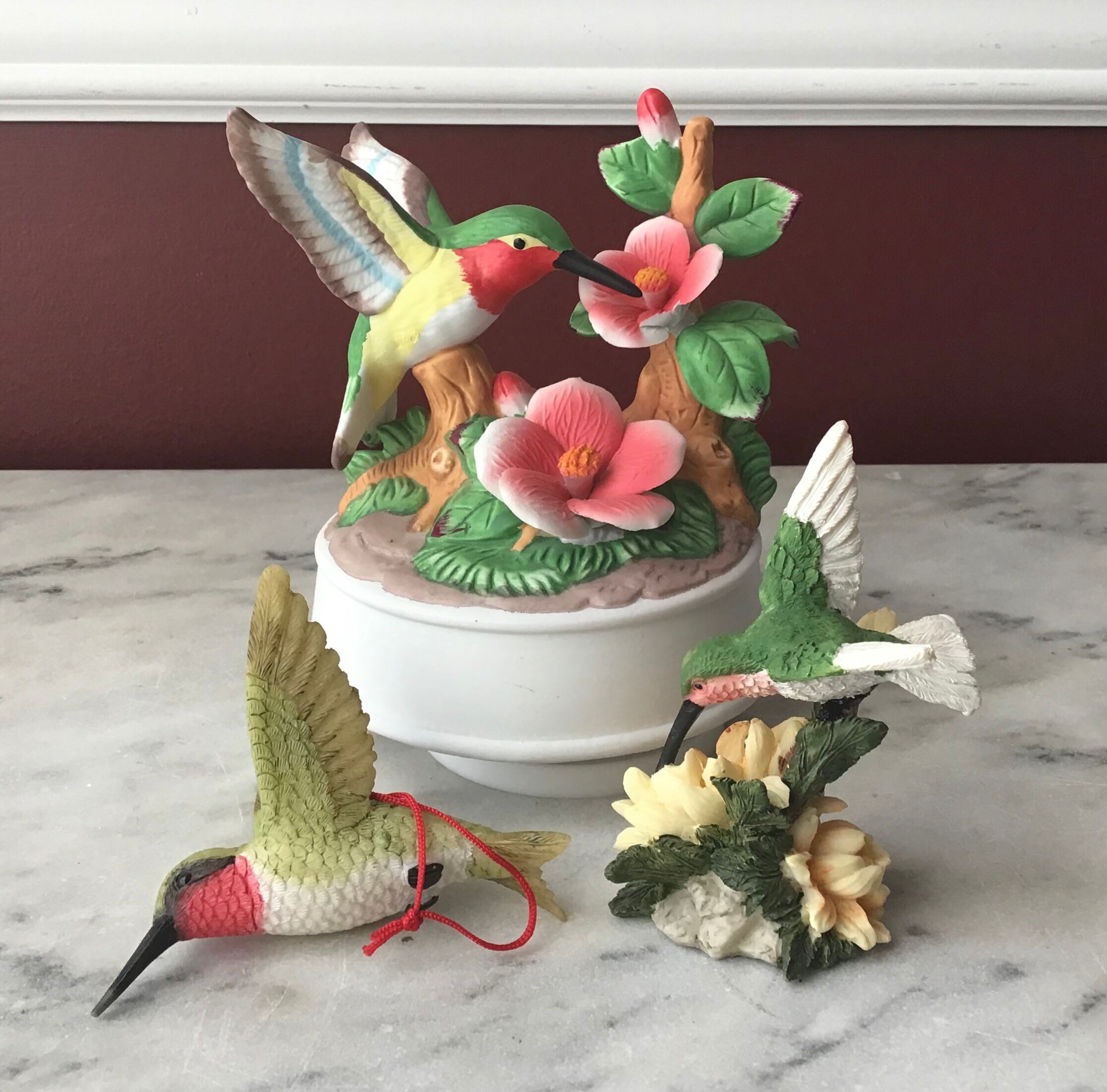 Lot of 3 Hummingbird Porcelain/ceramic Figurines/ornament one - Etsy ...