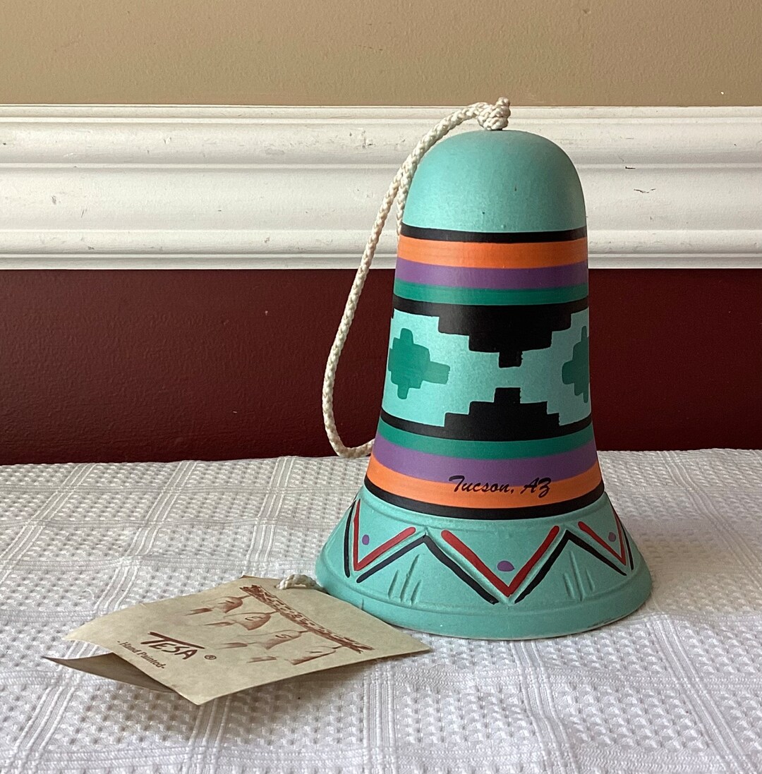 VTG Tesa Native American Pottery Windbell, Hand Painted, Tucson, AZ ...