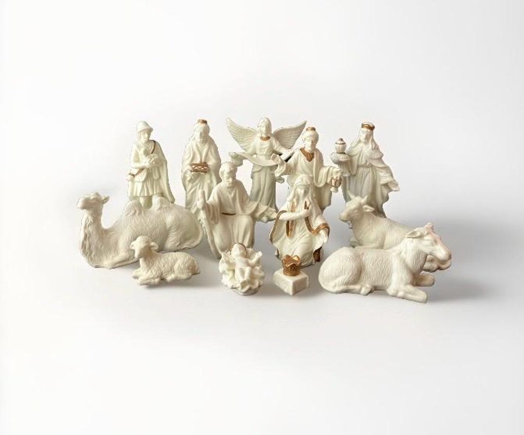 VTG 13-piece Porcelain Nativity Set in Box, Holiday Home Accents, Xmas ...