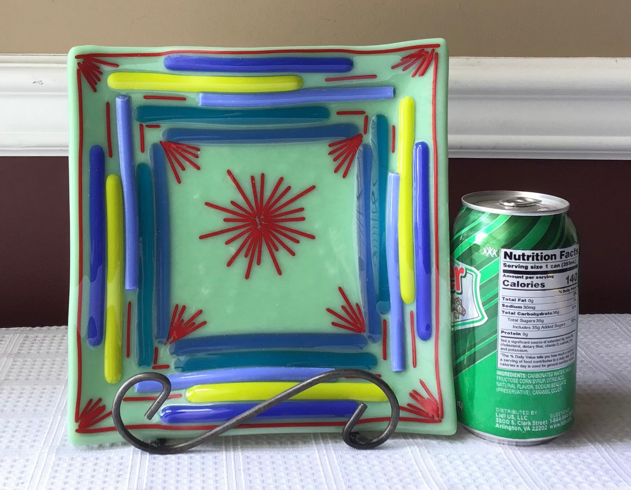 Vintage Greek Mixaha Square Art Glass Plate, 8” X 8” - Etsy