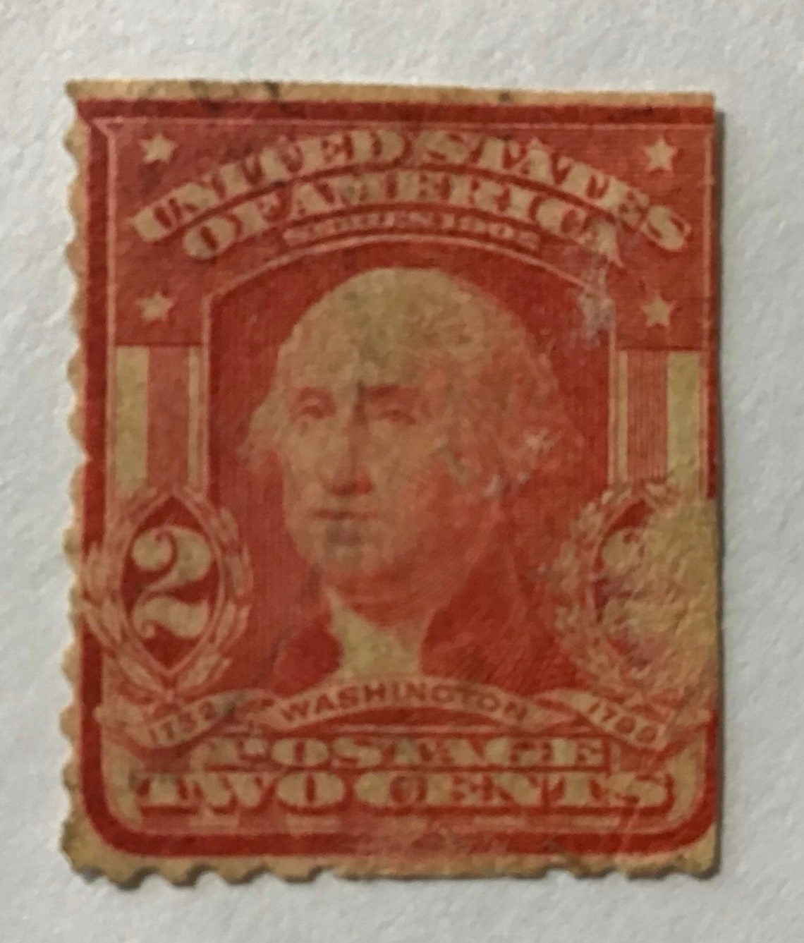 George Washington 2 Cent Red Postage Stamp, 1732-1799 Bicentennial - Etsy