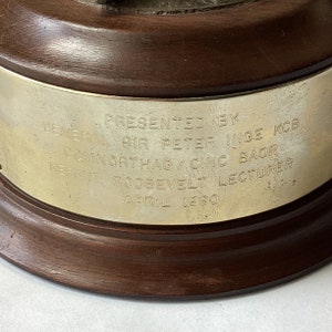 VTG Green Howard Bronze Sculpture, by Peter Hicks, Gift From General ...