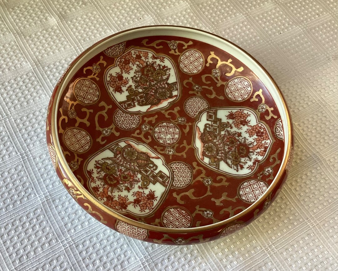 Vintage Japanese Hand Painted Gold Imari Porcelain Bowl, 8 1/4” Wide - Etsy