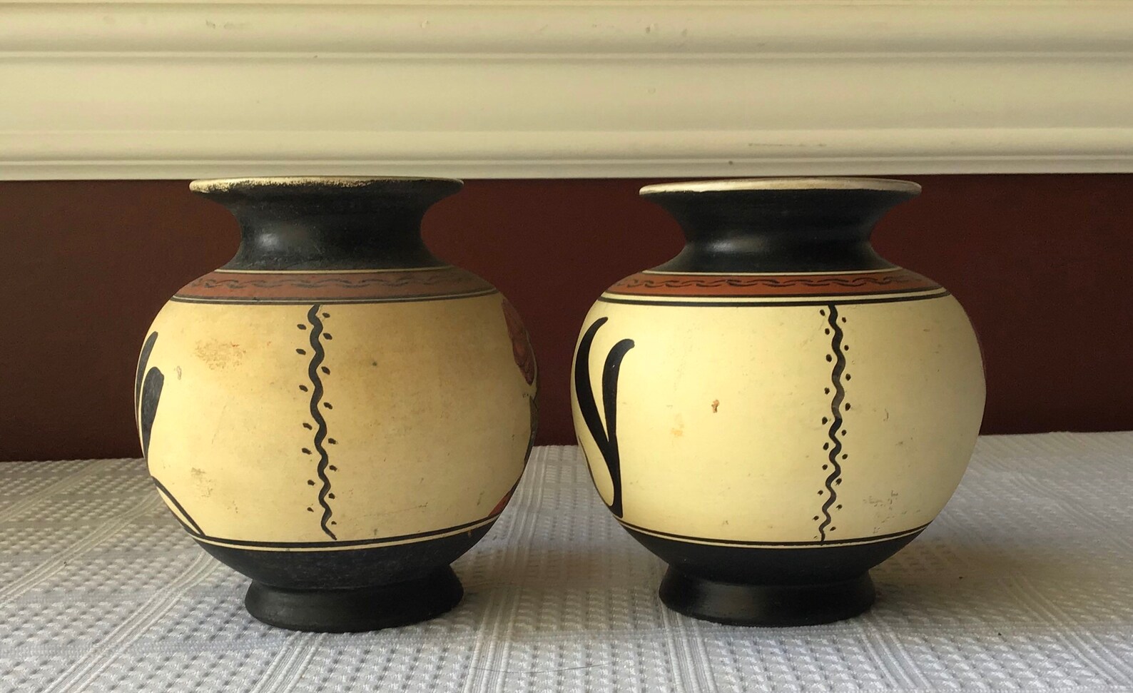 Lot Of 2 Ceramic Greek Warrior Vases Made In Greece 4 | Etsy