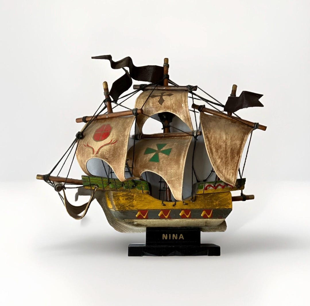 VTG Model Nina Wooden Sail Boat (christopher Columbus Ship), 9 3/4" L ...