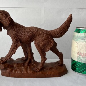Vintage Red Mill Pecan Resin Hunting Dog With Bird Figurine, 1992, 8 L ...