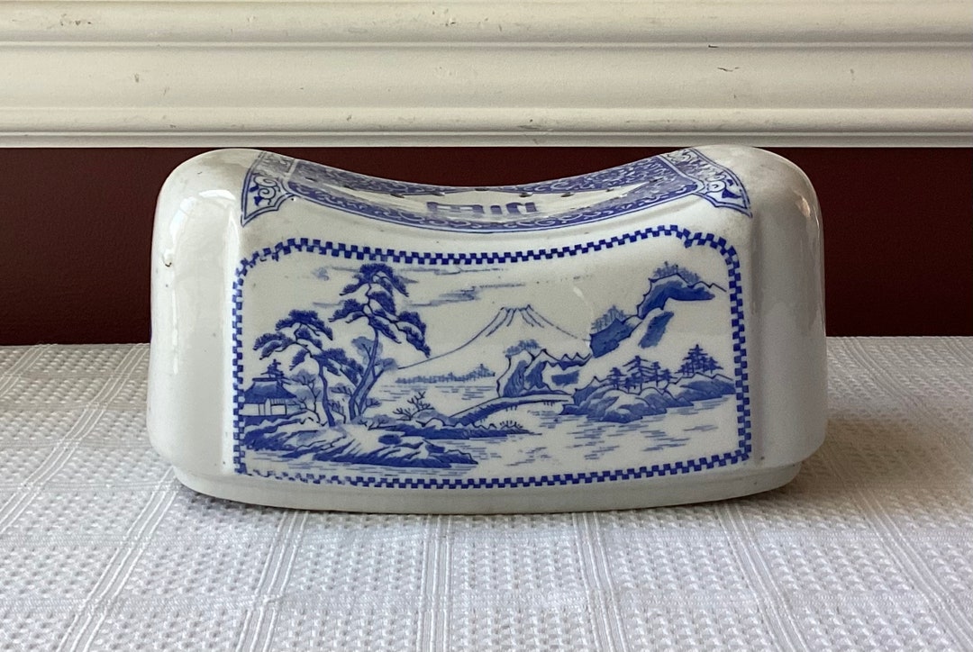 Antique Chinese Porcelain Pillow, Blue & White, Unmarked - Etsy
