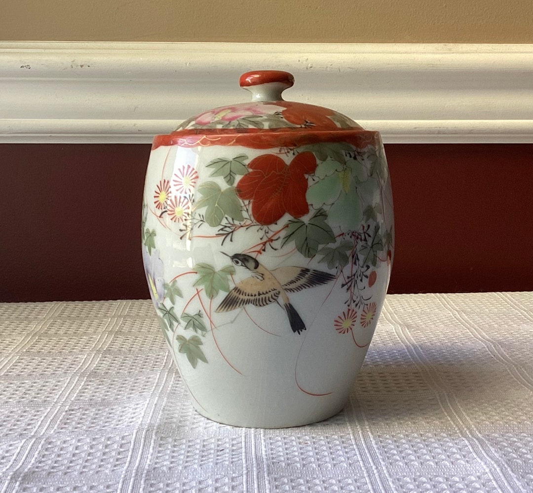 Vintage Japanese Porcelain Jar/ Hand Painted Japanese Jar, 6” Tall - Etsy