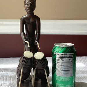 Vintage African Wooden Statue of a Drummer, 10” Tall - Etsy