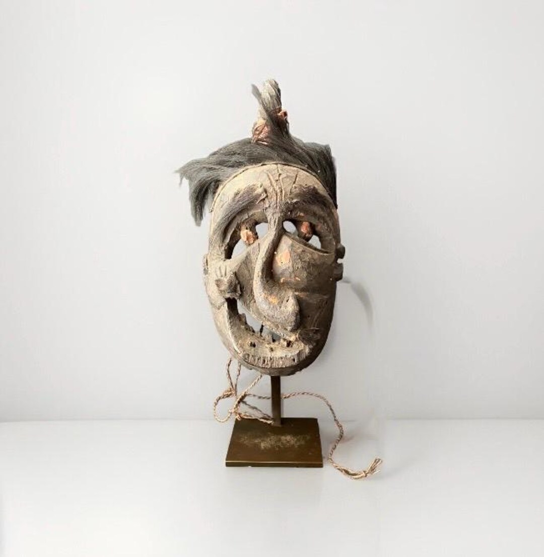 Antique 19th C. East Asia Yao Shaman Mask, 17 1/2" T (on Stand) - Etsy