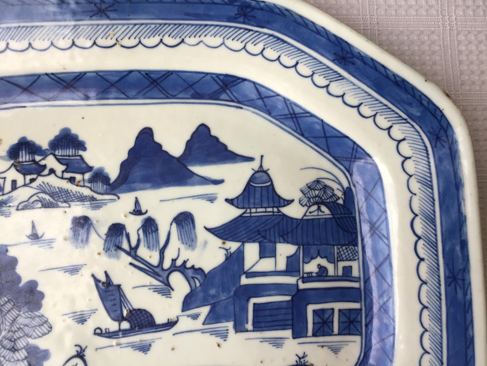 Large Antique 19th Century Chinese Porcelain Canton Platter | Etsy