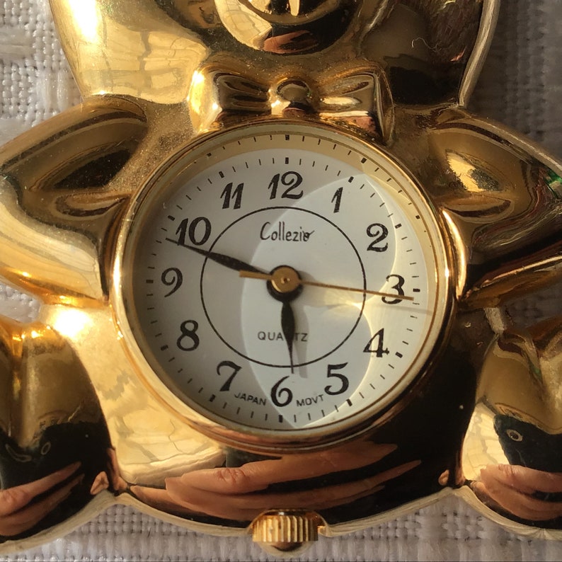 Vintage Collezio Miniature Teddy Bear Quartz Clock Working - Etsy