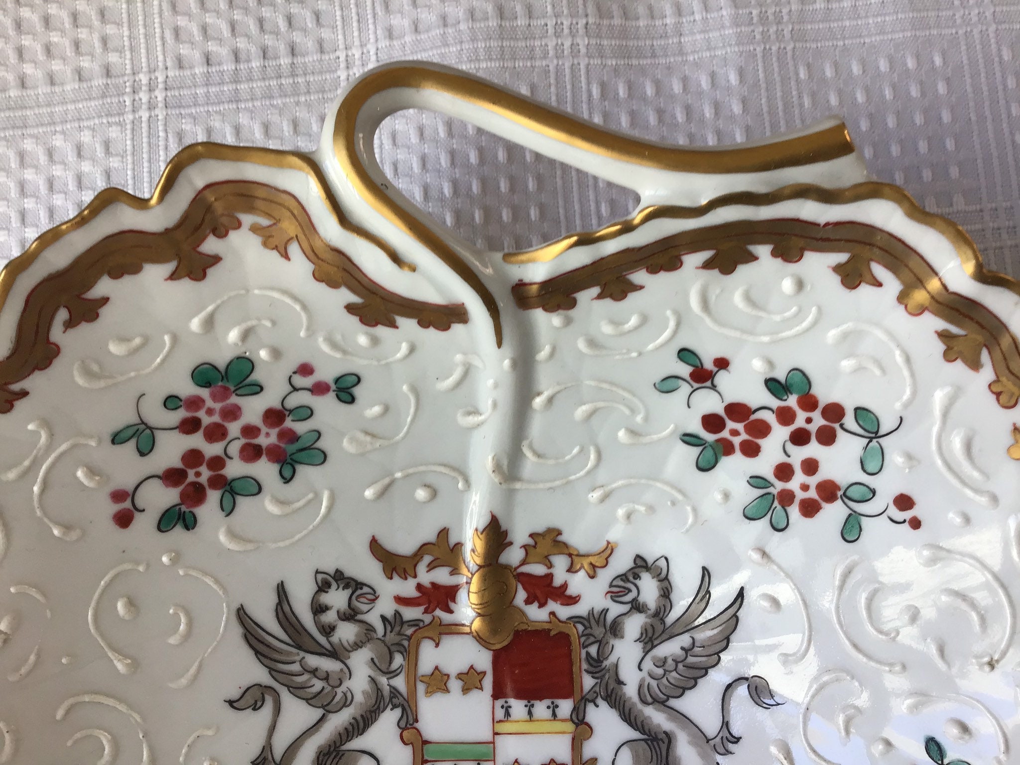 Excellent Antique Edme Samson French Porcelain Armorial Bowl With Coat ...