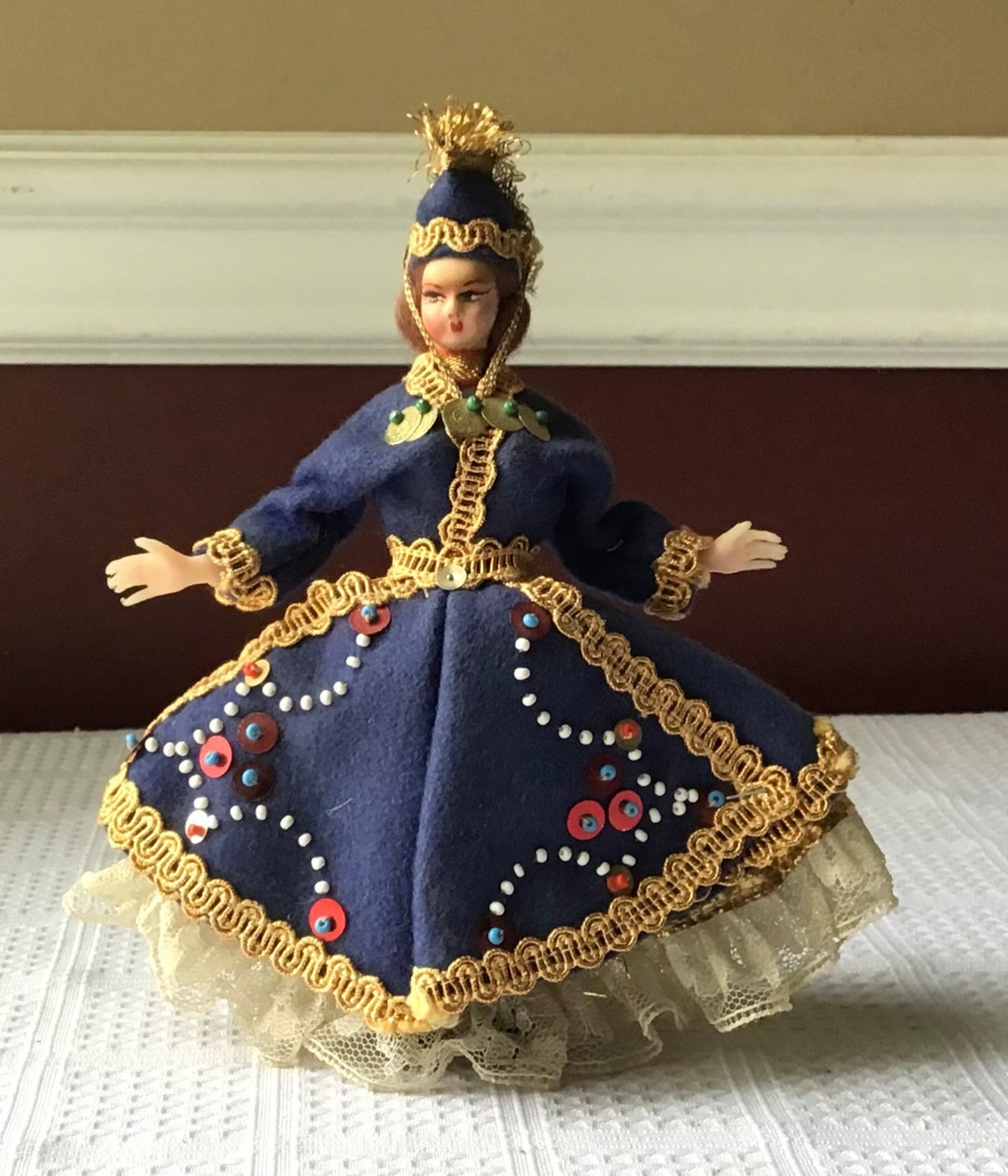 Antique Osmani Era Turkish Handmade Dancer Doll in Traditional Dress, 8 ...