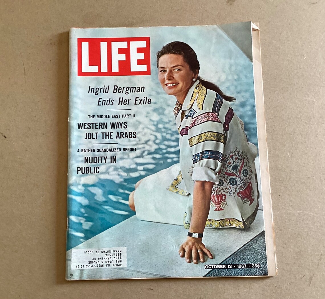 Vintage Life Magazine, October 13, 1967, Ingrid Bergman Ends Her Exile ...