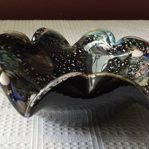 Vintage Greek Mixaha Polychrome Art Glass Bowl, 6 3/4” X 7” X 2 1/2” - Etsy