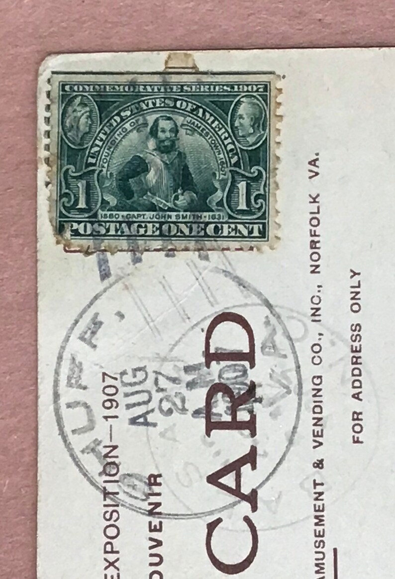 1907 United States 1 Cent Postage Stamp on Post Card - Etsy