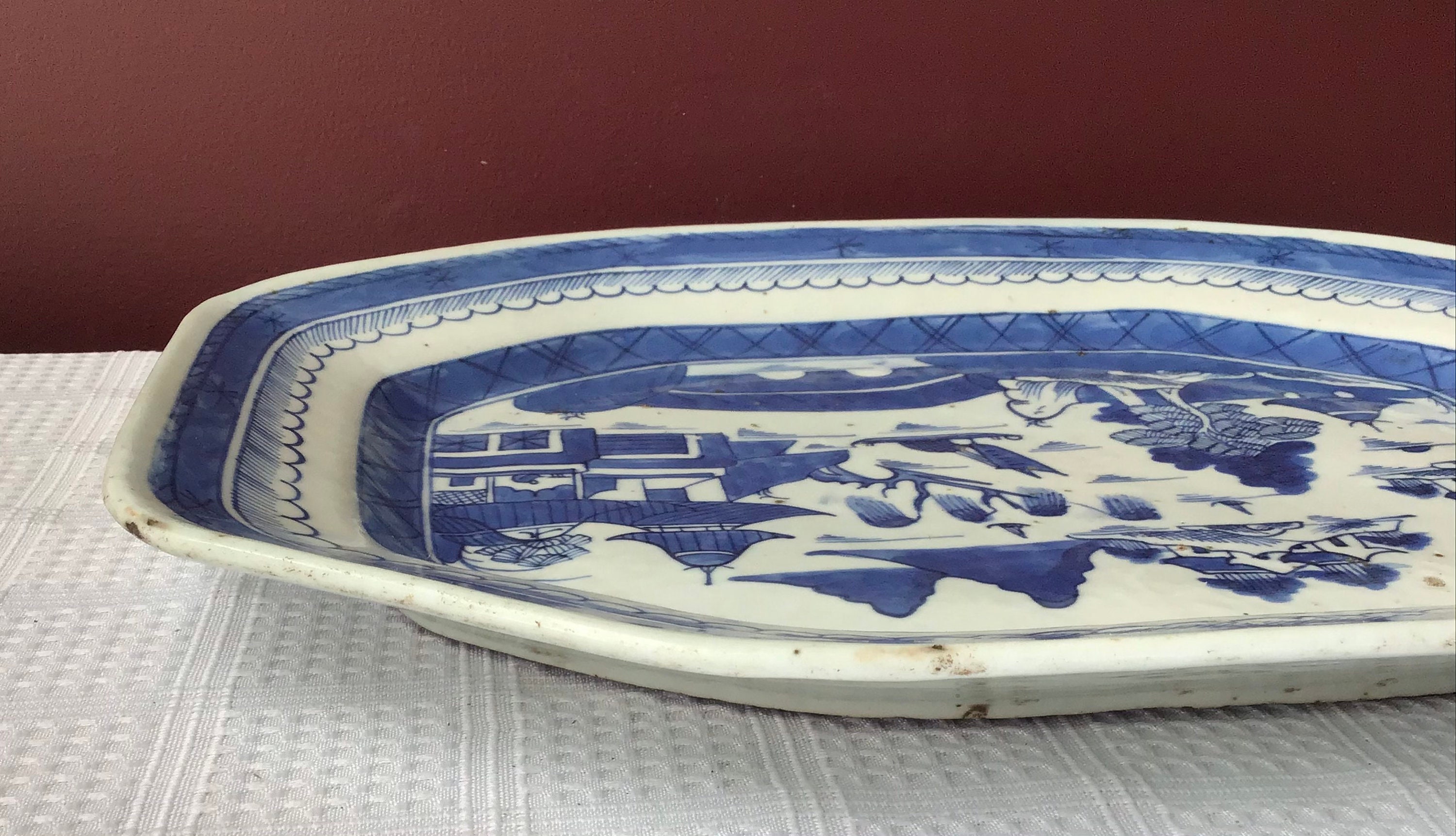 Large Antique 19th Century Chinese Porcelain Canton Platter | Etsy
