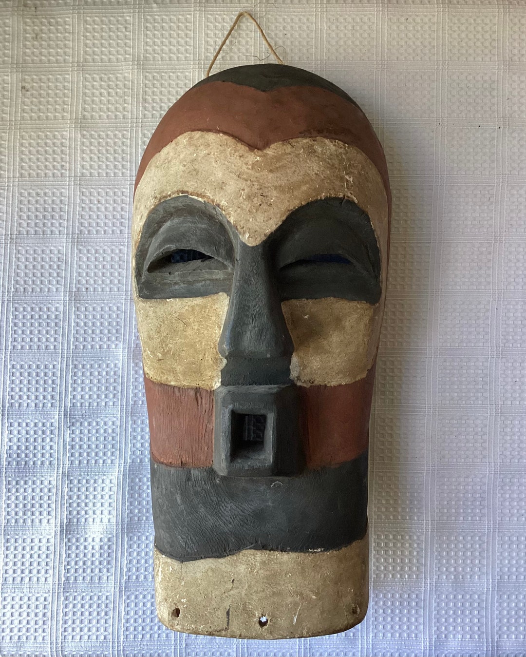 Vintage Congo Wabi Sabi /kifweb Wooden Mask, 14 3/4” L X 7 5/8” W - Etsy